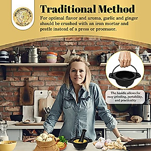 Cast Iron Cauldron Mortar and Pestle Set