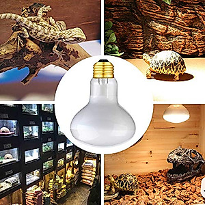 Reptile Heat Lamp Bulb 100W, Daylight Bulb for Reptile ,Basking Spot Heating Light UVA Glass Heat Bulb Soft White Bulb for Bearded Dragon Lizard Turtle -2 Pack