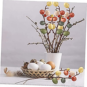 Garneck 5 Egg Decoration Easter Egg Tree Branches Flower Pick Easter Egg Flower Picks Cake Decor Easter Wreath Decoration DIY Easter DIY Crafts Egg Mini Plant pots spot Foam Party Supplies