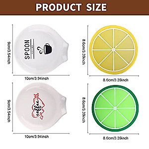 2Pcs Spoon Rest, 4in Coffee Spoon Rest Kitchen Cooking Spoon Holder for Stove Top, Kitchen Counter & Coffee Bar Station, Small Ceramic Spoon Rest for Spoon Fork Ladles Whisks and Kitchen Gadgets