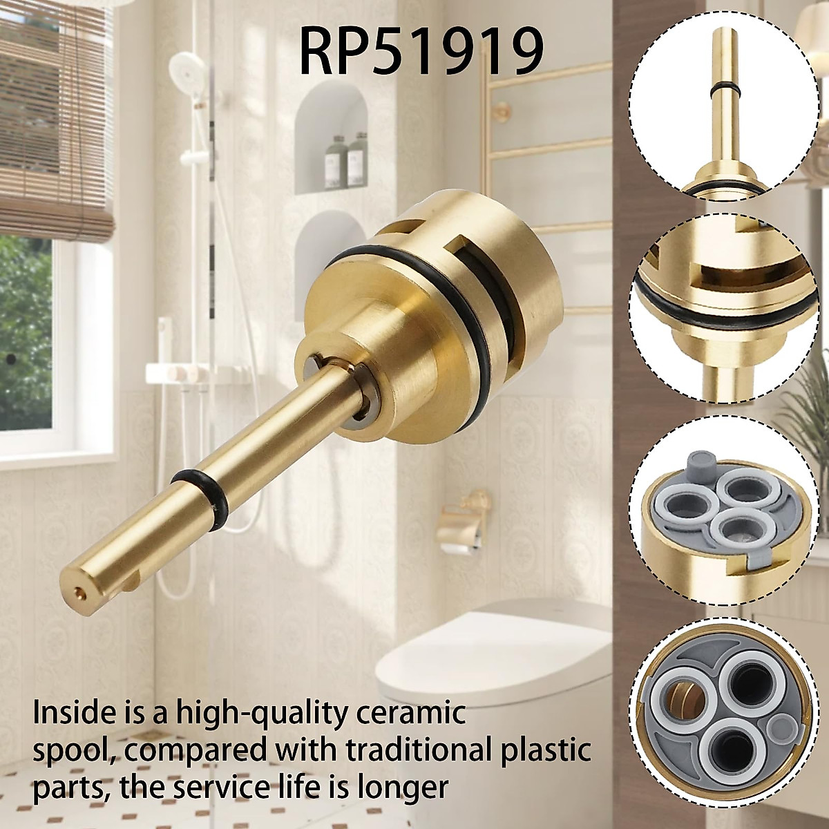 NBPLUS RP51919 6 Setting Diverter Cartridge Compatible with Delta R11000 R22000 Faucet Valve Replacement Trim Kit, 6 Way Shower Diverter Parts, No Leakage Brass