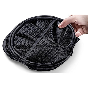 V-Shine Mesh Pop-Up Laundry Hamper, Collapsible Mesh Laundry Hamper Basket with Reinforced Carry Handles,Folding Pop-Up Clothes Hampers for Room, College Dorm or Travel (Black, 2Pack)
