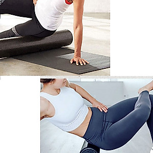 NC Foam Roller EPP Exercise Foam Roller High-Density Round Foam Roller Extra Firm High Density Foam Roller for Exercise, Massage, Muscle Recovery 12", 18", 24", 36" (Black, 12")