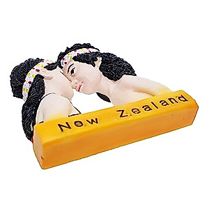 WitnyStore Tiny Maori Couple of Lovers Māori Indigenous Polynesian People, New Zealand Australia Oceania Tourist Attractions Resin Refrigerator Magnet Traveler Souvenir Gift Memento 3D Fridge Magnets