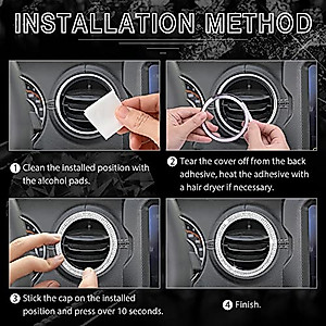 CARFIB for Jeep Bling Accessories Jeep Wrangler JL JLU Gladiator JT Air Vents AC Knobs Decals Stickers 2020 2021 Car Women Rhinestone Silver 8 Pack