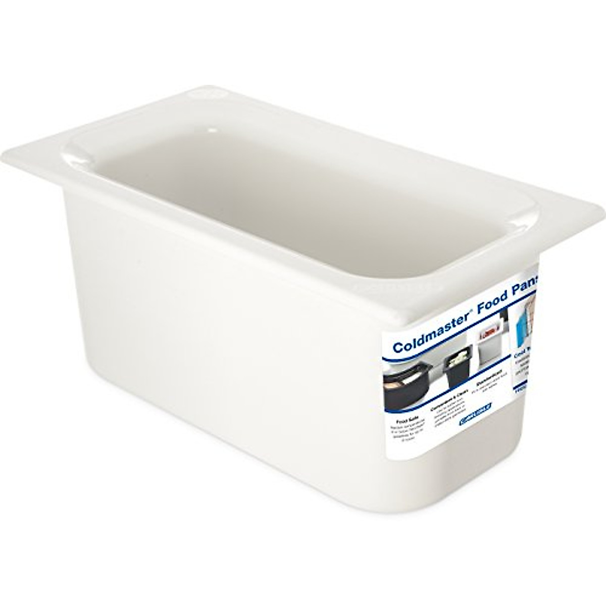 Carlisle FoodService Products CM110202 Coldmaster ABS Third Size Food Pan, 4 qt Capacity, 12.68" Length x 6.89" Width x 6.01" Height, White