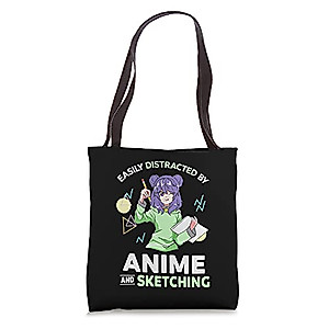 Easily Distracted By Anime and Sketching Anime Teen Girl Tote Bag