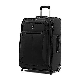 Travelpro Tourlite Softside Expandable Upright 2 Wheel Luggage, Lightweight Suitcase, Men and Women, Black, Checked-Medium 26-Inch