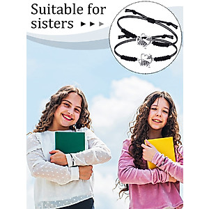 Inbagi 48 Pcs Cheerleader Gifts Cheer Bracelet Cheerleading Charm Bracelet Adjustable Cheerleader Gifts for Cheer Team Cheerleading Jewelry Accessories Bulk, Black Cheer