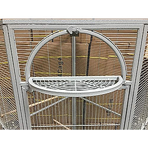 Extra Large 30" Corner Cage for Cockatiel Parakeet Budgies Parrot for Small to Medium Size Bird (White Vein)