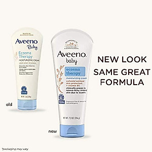 Aveeno Baby Eczema Therapy Moisturizing Cream, Natural Colloidal Oatmeal & Vitamin B5, Moisturizes & Relieves Dry, Itchy, Irritated Skin, Paraben & Steroid & Fragrance Free, 7.3 Oz