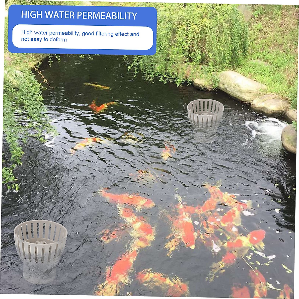 FONDOTIN 1 Pc Filter roof Drain Strainer Drain Pipe Fittings filtro para pecera Pool Sink Strainer Plastic Fish Bowl Pond Drain Cover Plastic Aquarium Skimmer abs Fish Tank Basket White