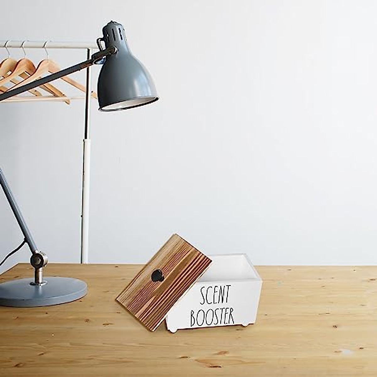 CHONIC Laundry Scent Booster Container, Farmhouse Scent Beads Storage Organization, Rustic Wood Dispenser for Clothing Fragrance Beads, Laundry Room Powder Box, Laundry Detergent Organizer Bin