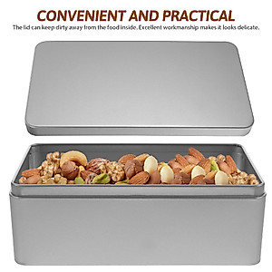 Luxshiny 2Pcs Tin Storage Boxes Lids Tea Leaf Candy Crafts Portable Tinplate Containers Home Organizer Decorative Storage Boxes with Lids