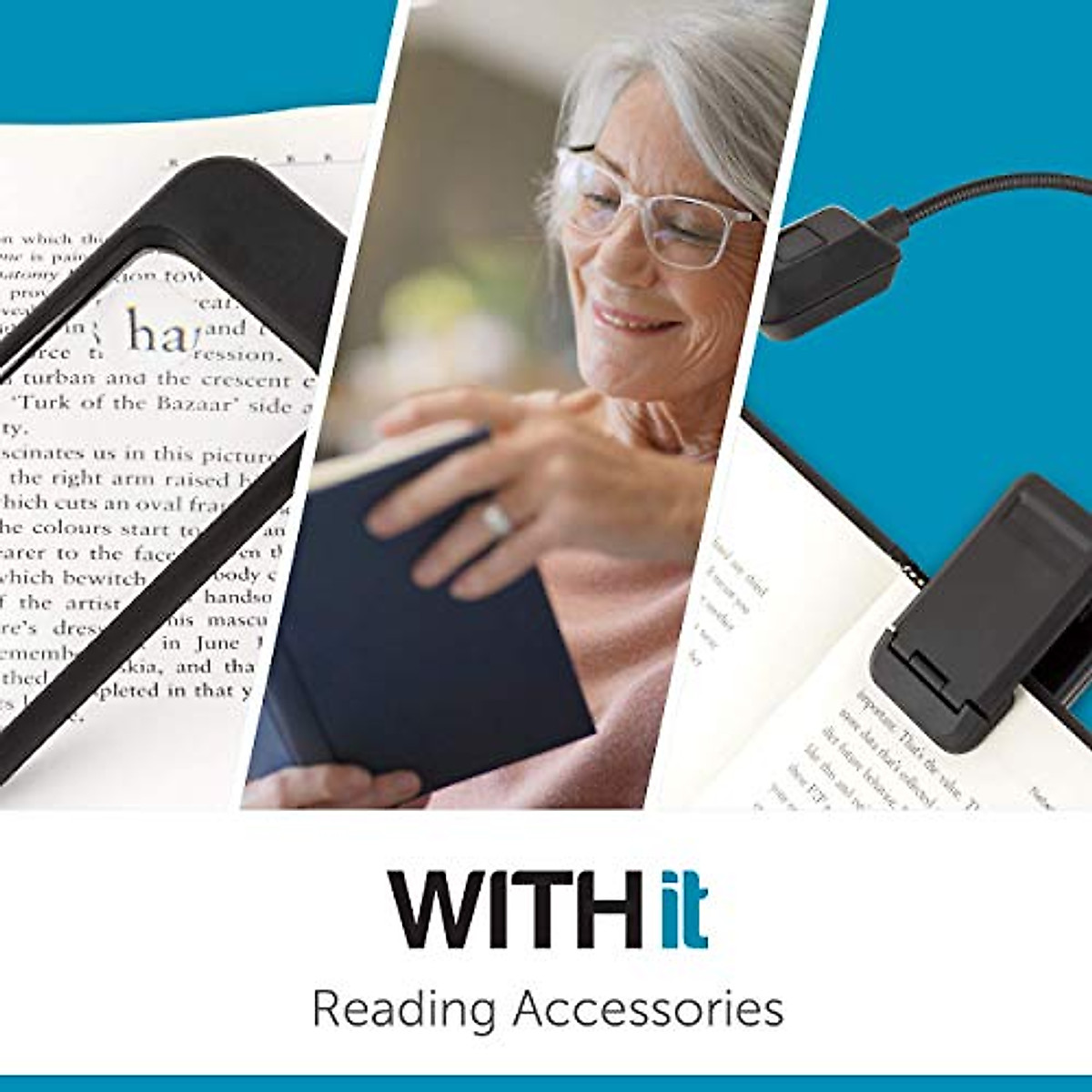 WITHit Clip On Book Light – Paisley Pattern – LED Reading Light with Clip for Books and eBooks, Reduced Glare, Portable and Lightweight, Cute Bookmark Light for Kids and Adults, Batteries Included
