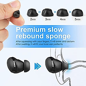 Premium Memory Foam Tips Replacement for Samsung Galaxy Buds pro. No Silicone Eartips Pain.odesoy pro Ear Tips Fit in The Charging Case, (S/M/L, Black,3 Pairs)