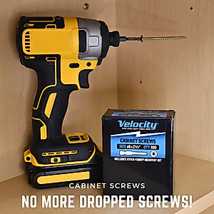 Velocity Cabinet Screws for Wood and T20 Torx Bits (Size #8 x 2 1/2"), – Zinc Plated Washer Head, Designed for Wood Screw Construction and DIY Projects (100 Count)