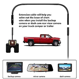 TraderPlus 5 Pack 4-Pin 6.5FT Dash Cam Rear View Mirror Backup Camera Extension Cable Cord