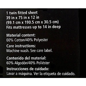 Mainstay 200 Thread Count Single Fitted or Flat Bed Sheet - Twin (Arctic White)