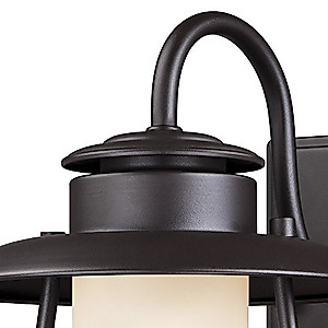 Westinghouse 6373800 Santa Fe One-Light Outdoor Wall Lantern, Weathered Steel Finish with Clear Seeded Glass Porch Light