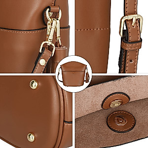 S-ZONE Women Cowhide Genuine Leather Small Crossbody Bag Shoulder Purse Handbag