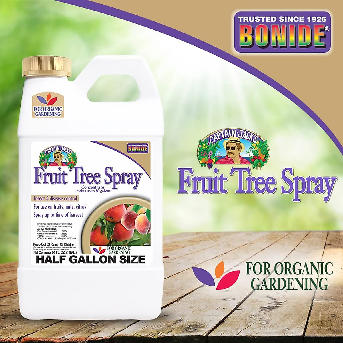 Bonide Captain Jack's Fruit Tree Spray, 64 oz Concentrate, Insect & Disease Control Spray for Organic Gardening
