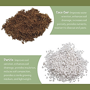 Coco Peat Perlite Potting Mix (8 Quarts), Loose Coconut Coir and Perlite
