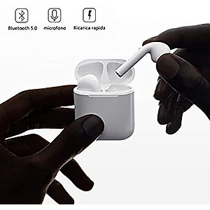 Wireless Earbuds Bluetooth Headphones 48Hrs Battery Life with Wireless Charging Case, IPX7 Waterproof Semi-in-Ear Earphones Clear Call Power Display Built-in Mic Stereo Headset for iPhone/Android