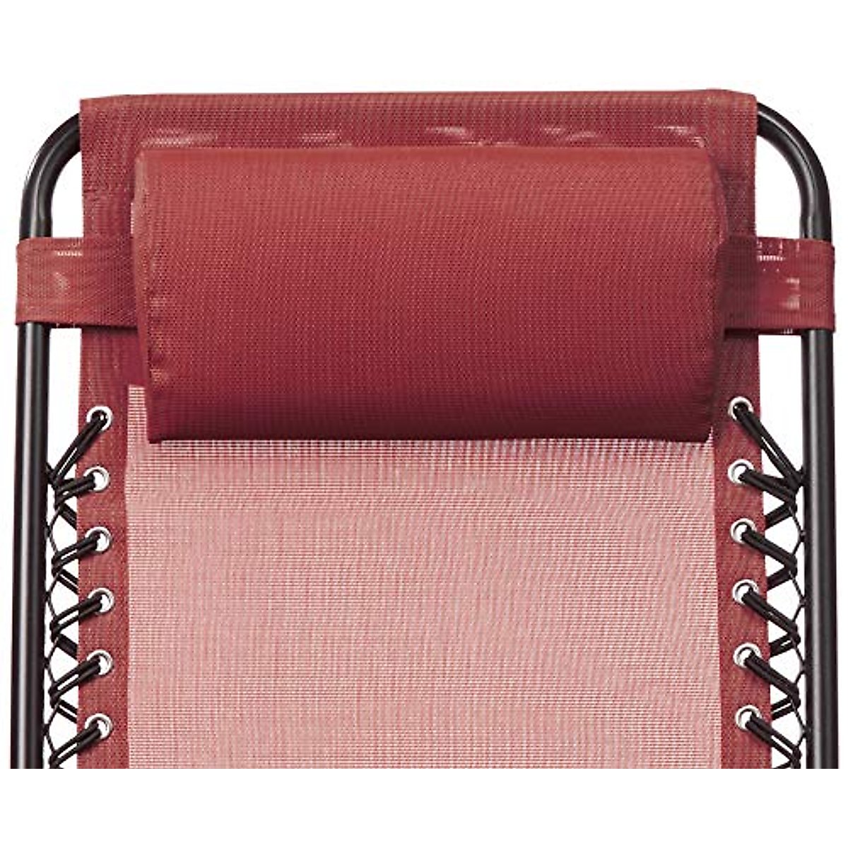 Amazon Basics Outdoor Textilene Zero Gravity Folding Lounge Rocker with Pillow, Red
