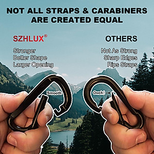 SZHLUX Hammock Straps for Trees - Set of Two 10ft Long, with 38 Loops & 2 Carabiners| Essential Hammock Accessories