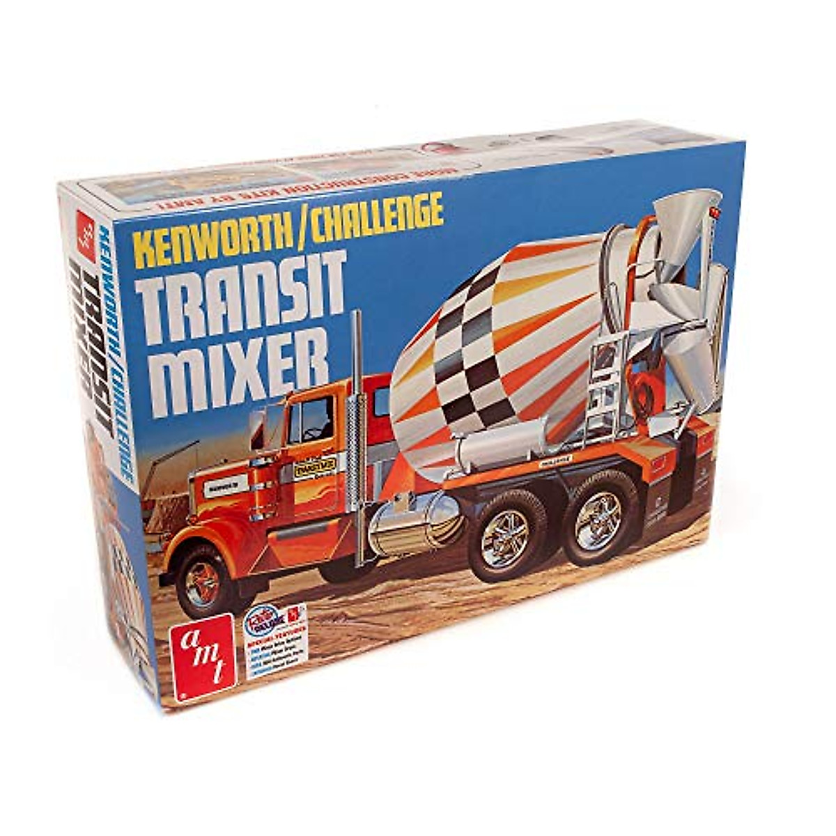 Round 2 Unknown AMT Kenworth/Challenge Transit Cement Mixer 1:25 Scale Model Kit (AMT1215)