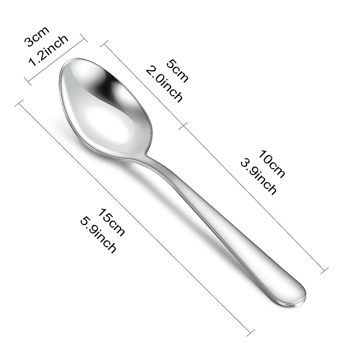 Tea Spoons Set, Bestdin Teaspoons Set of 24, Stainless Steel Small Spoons, Tea Spoons Silverware for Home Kitchen Restaurant, Flatware Dinner Spoons, Dishwasher Safe (5.9 Inch)