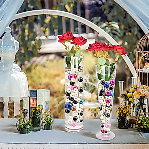 200 Pieces Floating NO Hole Pearls and 10000 Pieces Transparent Water Gels,Floating Beads Pearls for Vases,Pearl Decor(Creamy White,Yellow)