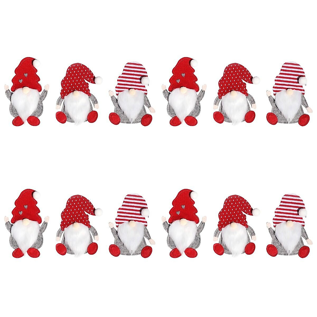 Luxshiny 12pcs Christmas Tableware Bags Gnome Cutlery Bags Xmas Cutlery Pouch Cover Holiday Table Flatware Pouches for Chopsticks Spoon Fork Christmas Table Decorations