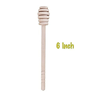 DESIOLE Wooden Honey Mixing Stirrer, 2Pcs 6 Inch Honey Dipper Sticks Honey Spoon