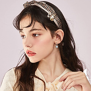 CiNily Butterfly Dangle Leverback Earrings for Women Opal Drop Earrings for Sensitive Ears White Gold Plated Cute Jewelry