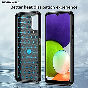 M MAIKEZI for Samsung A03S case, Galaxy A03S case with HD Screen Protector, Fashion Shock-Absorption Flexible TPU Bumper Soft Rubber Protective Case Cove for Samsung Galaxy A03S (Black Brushed TPU)