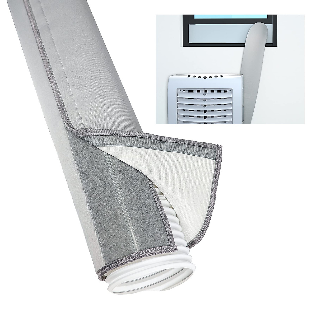 GCGOODS Portable Air Conditioner Hose Cover Wrap, Insulated AC Hose Cover, Universal Fit Both 5 inch and 5.9 inch Diameter Exhaust Duct Vent, Easy Installation
