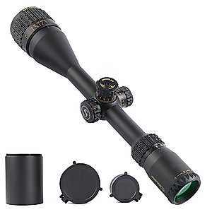 NT Series 4-16X50 / 6-24X50 AO Hunting Rifle Scope, Red/Green/Blue llluminate Glass Etched Reticle, Fully Multi-Coated Lens, Adjustable Objective SFP Riflescopes (6-24x50)