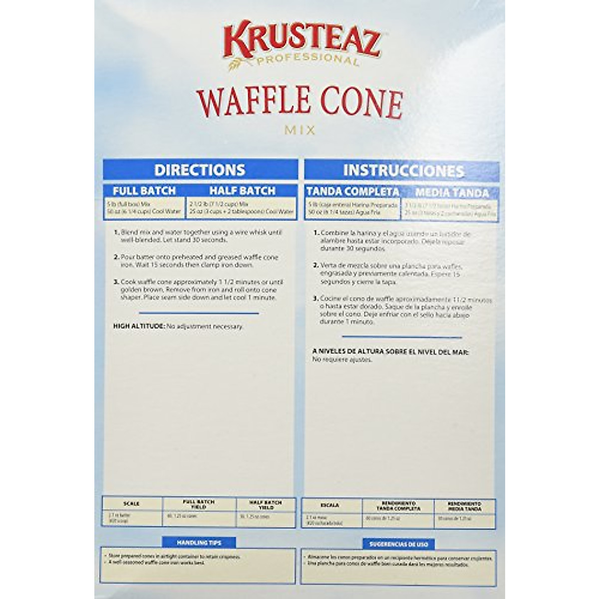 Krusteaz WAFFLE CONE Mix 5lb (2 Bags) Restaurant Quality