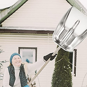 Happyyami Car Snow Shovel Beach Shovels Stainless Steel Snow Shovel Metal Garbage Shovel Dustpan Snow Plow Shovel Flat Camping Shovel for Garden Car Snow Shovel Beach Shovels