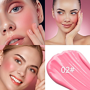 Liquid Blush,Luxsea Cream Blush Liquid Stick for Cheeks, Waterproof Cheek Stain Makeup,Natural Looking Lightweight Cheeks Blush Gel, Sheer Flush Of Color,Face Blush Gifts for Girls Birthday Halloween Christmas Party (Pink)