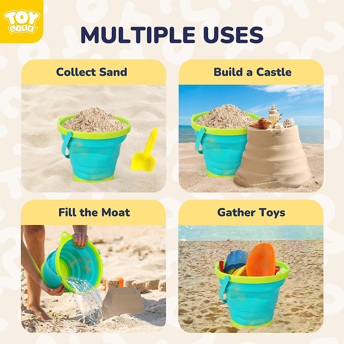 TOY Life Beach Toys, Sand Toys, Beach Toys for Kids Ages 4-8, Sandbox Toys, Beach Toys Toddlers 1-3, Beach Toys for Kids Ages 8-12, Kids Beach Bucket, Kids Beach Toys, Sand Toys for Kids Ages 4-8