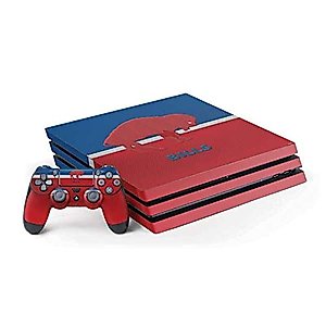 Skinit Decal Gaming Skin Compatible with PS4 Pro Console and Controller Bundle - Officially Licensed NFL Buffalo Bills Vintage Design