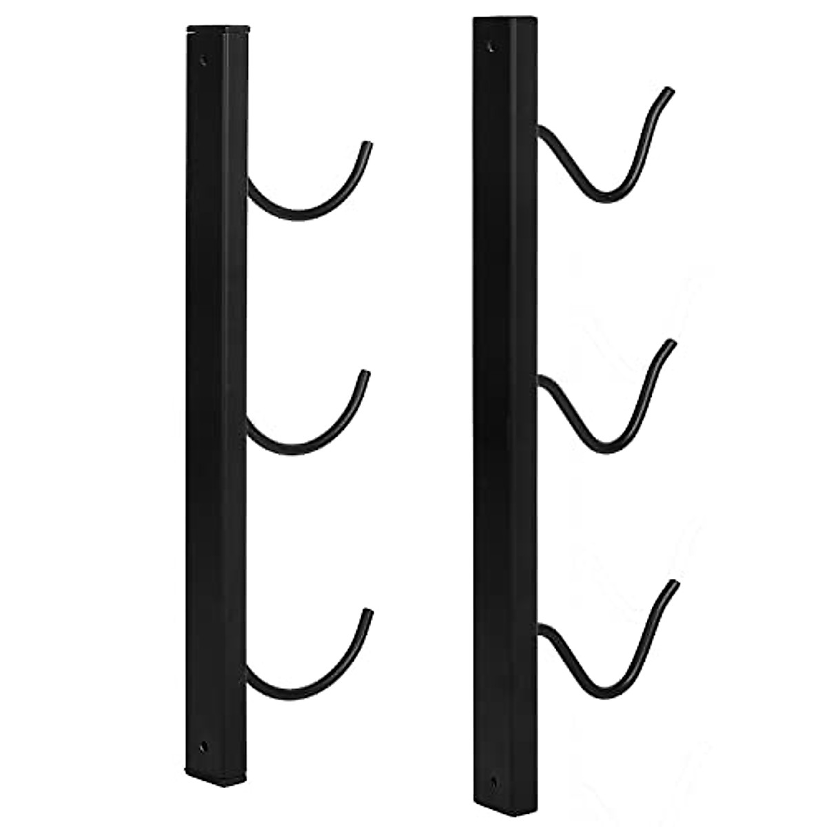 MyGift Modern Wall Mounted Matte Black Metal Wine Storage Rack Set, Hanging Wine Bottle Holder Display Rack, Holds 6 Bottles