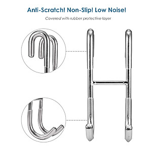 Simtive 10-Inch Shower Squeegee Set, includes Shower Door Hook and Adhesive Hook, Squeegee for Shower Doors, Mirror and Window, Silver