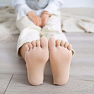 GDJGTA 156 Pairs Five Toes Socks for Women,Athletic Orthopedic Compression Socks Toe Separated Low Cut Liner with Gel Tab, A Beige, One Size