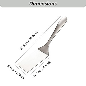 Professional Stainless Steel Lasagna Server, 10.0 inch Multi-Uses Spatula Cake Server, Pie Server Spatula, Cake & Pancakes Cutter Serving Spatulas, Ergonomic Handle, Mirror Polish & Dishwasher Safe