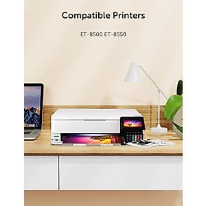 Hiipoo 600ML Sublimation Ink for EcoTank ET-8500 ET-8550 Wide-Format Supertank Printers Heat Press Transfer on T-Shirt Tumblers (6 Color, 1PK,1BK,1C,1M, 1Y, 1GY)