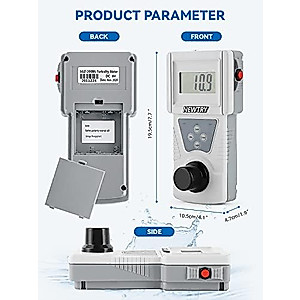 NEWTRY Turbidity Meter, Portable Digital Water Turbidimeter, ISO7027 Compliant, Accuracy 0.1, 0-200NTU, LCD with Backlight, for Lab Water Treatment Plant Wine Industry